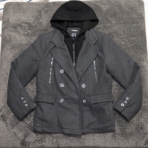 Carbon | Jackets & Coats | Carbon Zip Upbutton Up Peacoat Jacket | Poshmark